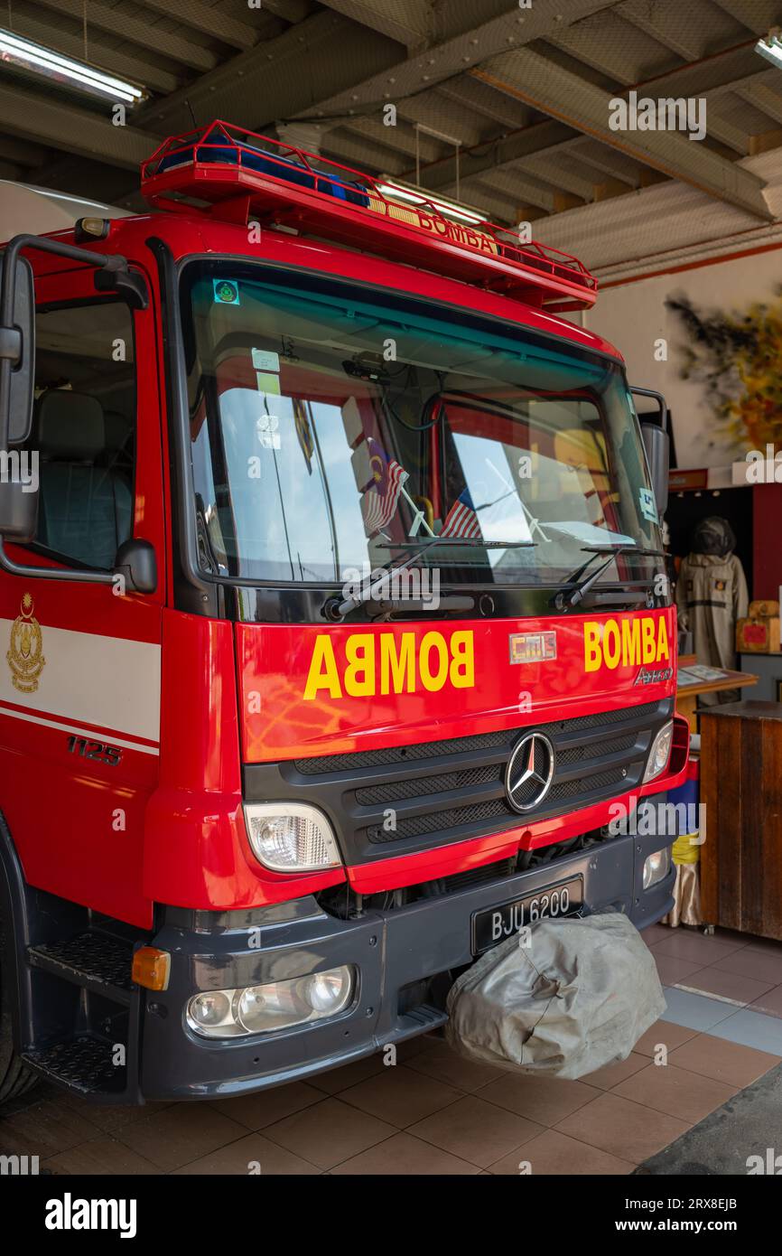 A parked malaysian Fire Engine at the Central Fire Station, Georgetown ...