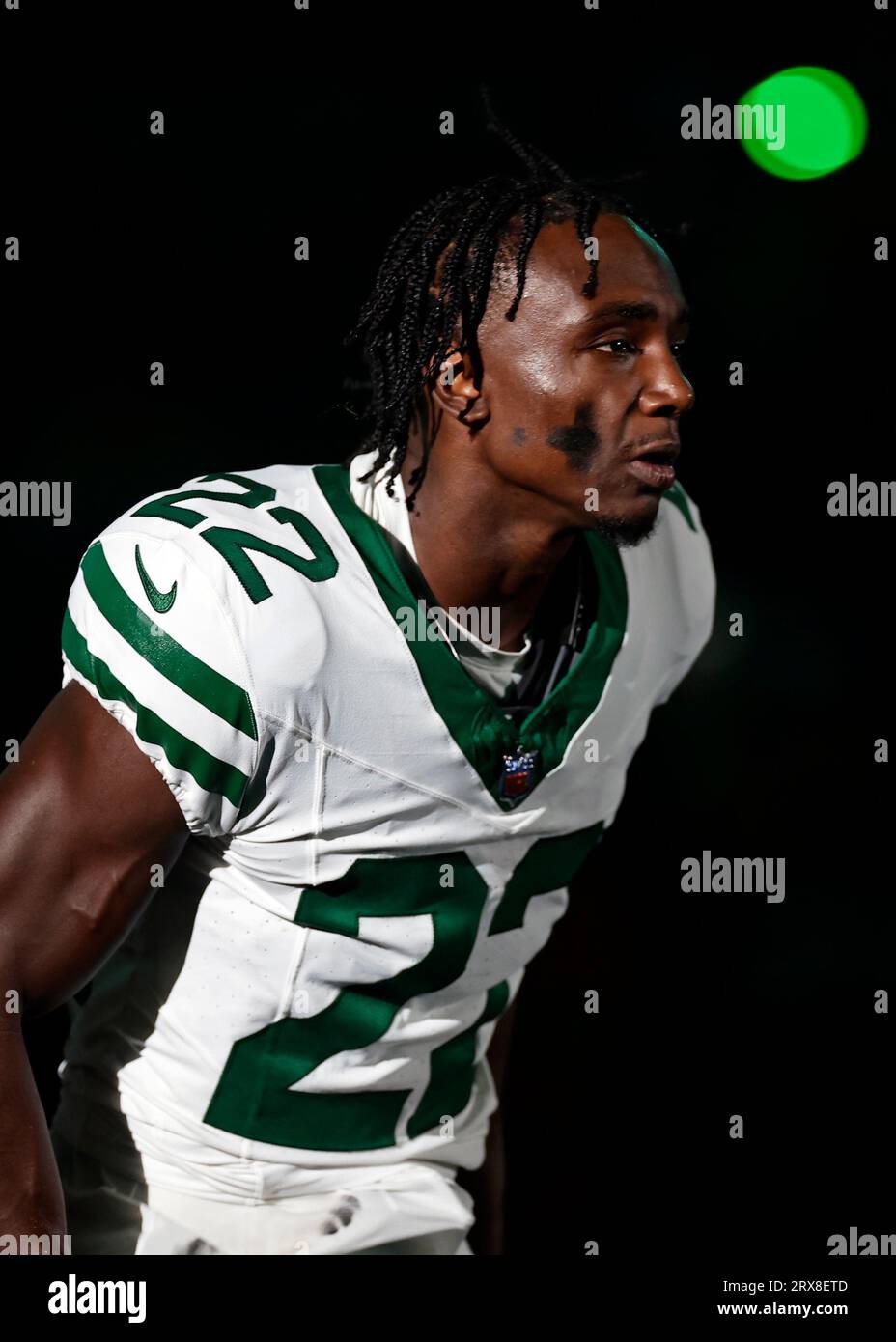 New York Jets safety Tony Adams (22) is introduced before an NFL ...