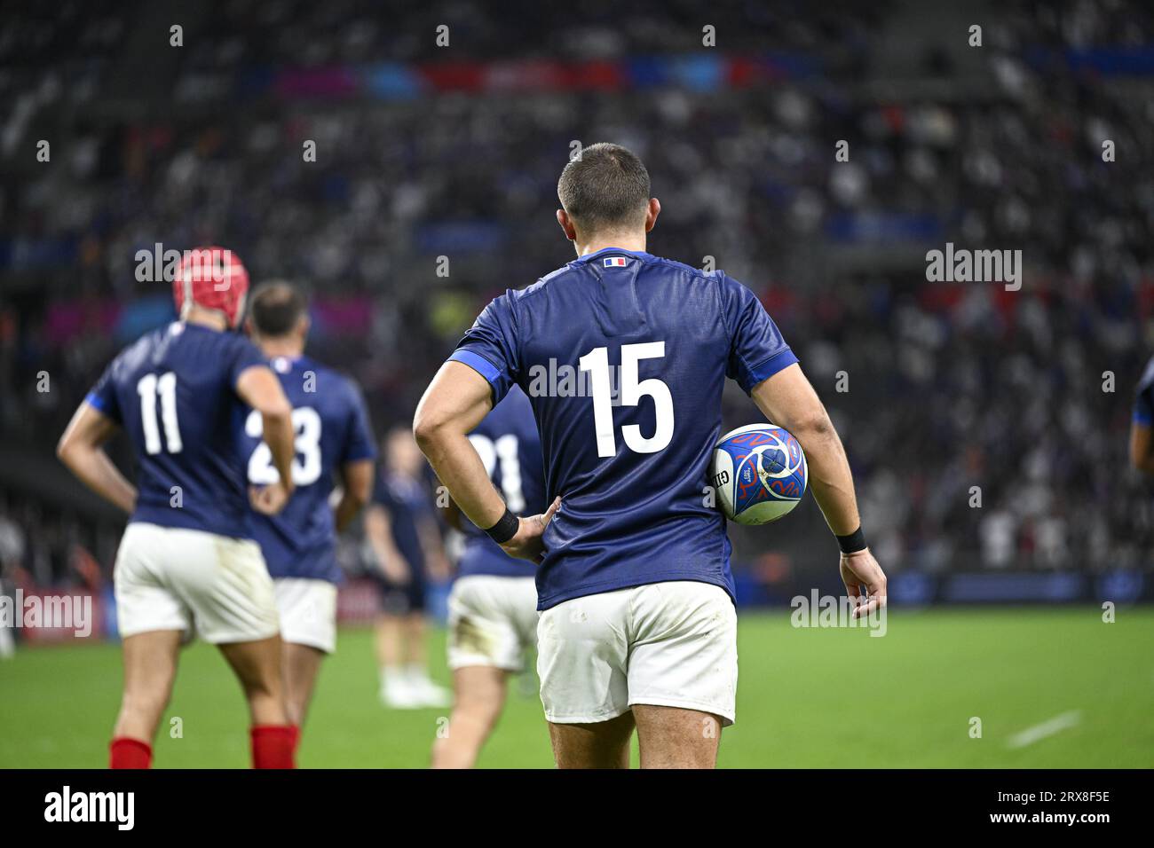 Illustration with French player Thomas Ramos from back during the Rugby ...