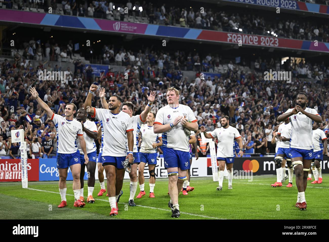 Players of Namibia during the Rugby union World Cup RWC 2023, Pool A ...