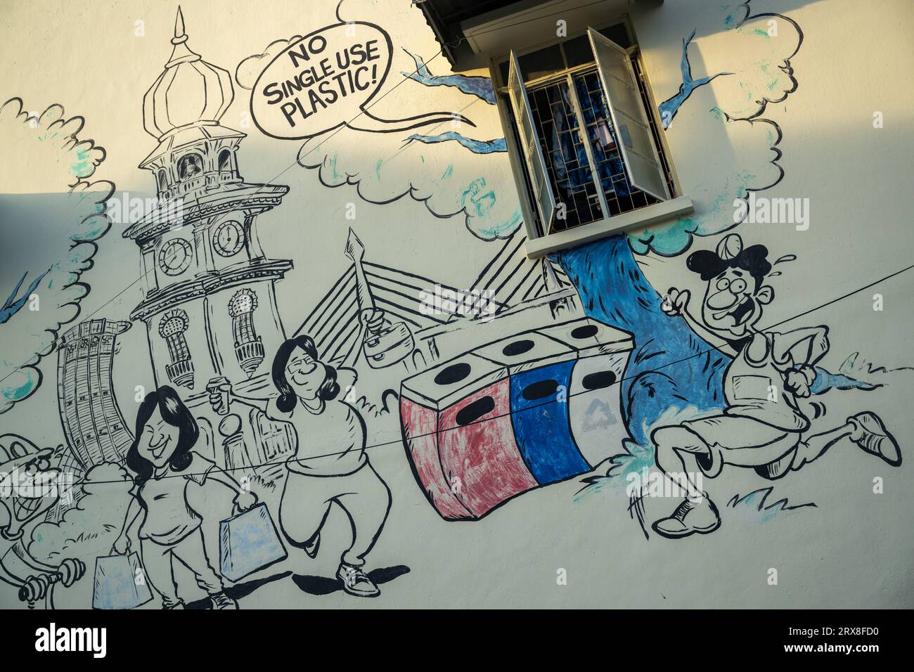 No Single Use Plastic Penang Street Art, Pulau Pinang, Malaysia Stock ...