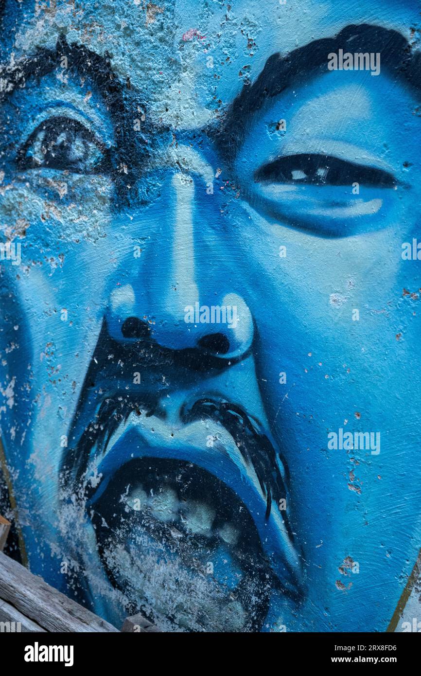 Angry Chinese Man Penang Street Art, Pulau Pinang, Malaysia Stock Photo ...