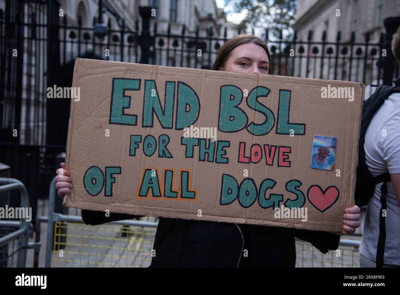 London, UK. 23rd Sep, 2023. A protestor holds a placard during the XL ...