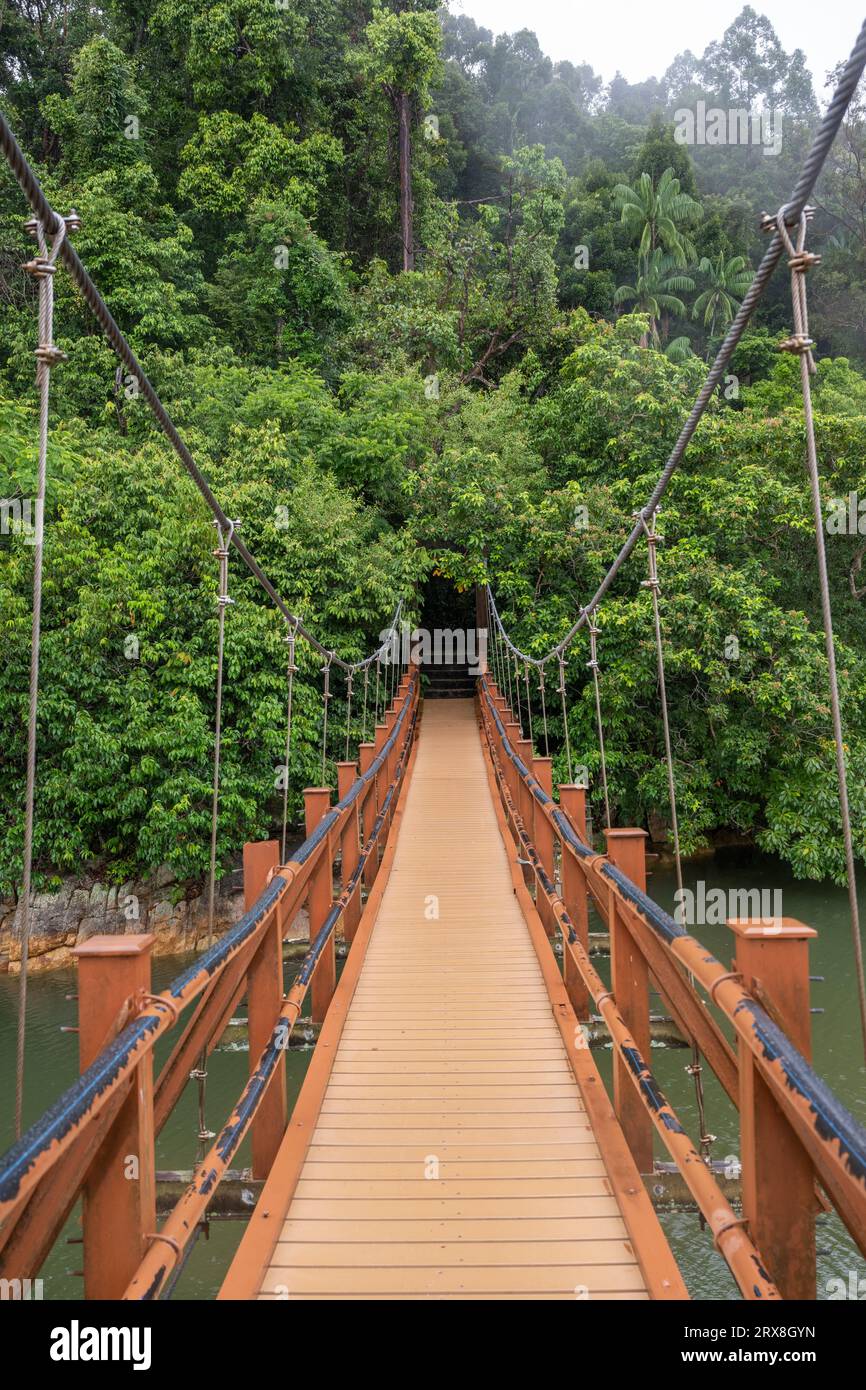 The bridge crossing the Meromitic Lake, Pantai Keracut (Turtle Beach ...