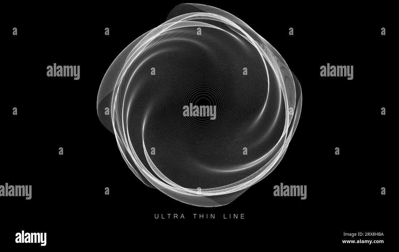 Distorted line spheres. Vector thin line glitch geometry Stock Vector ...