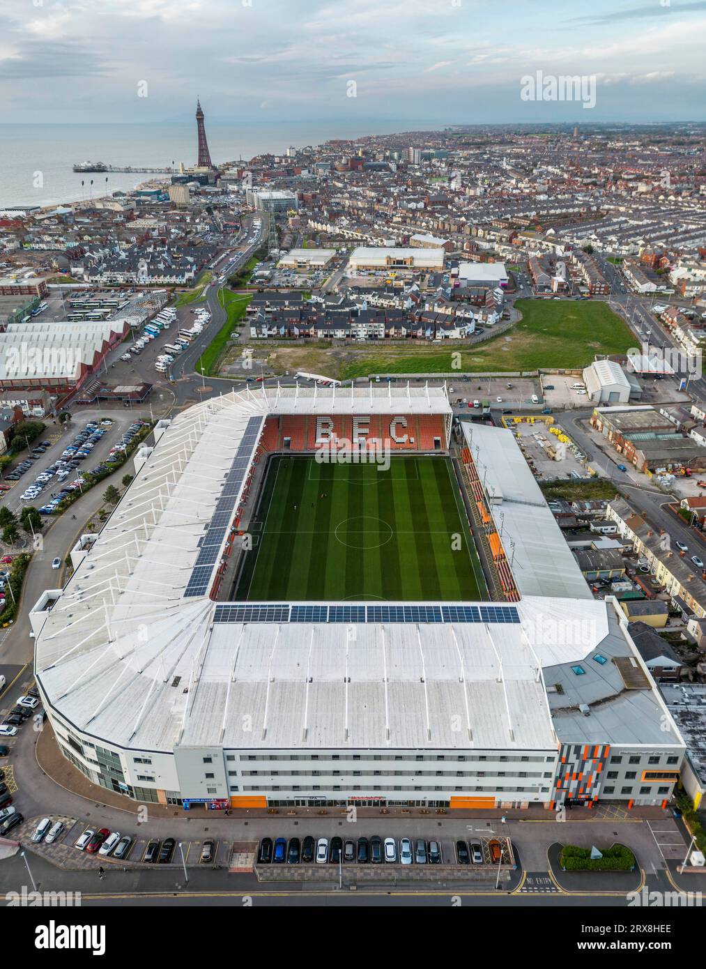 Aerial view of blackpool football stadium hi-res stock photography and ...