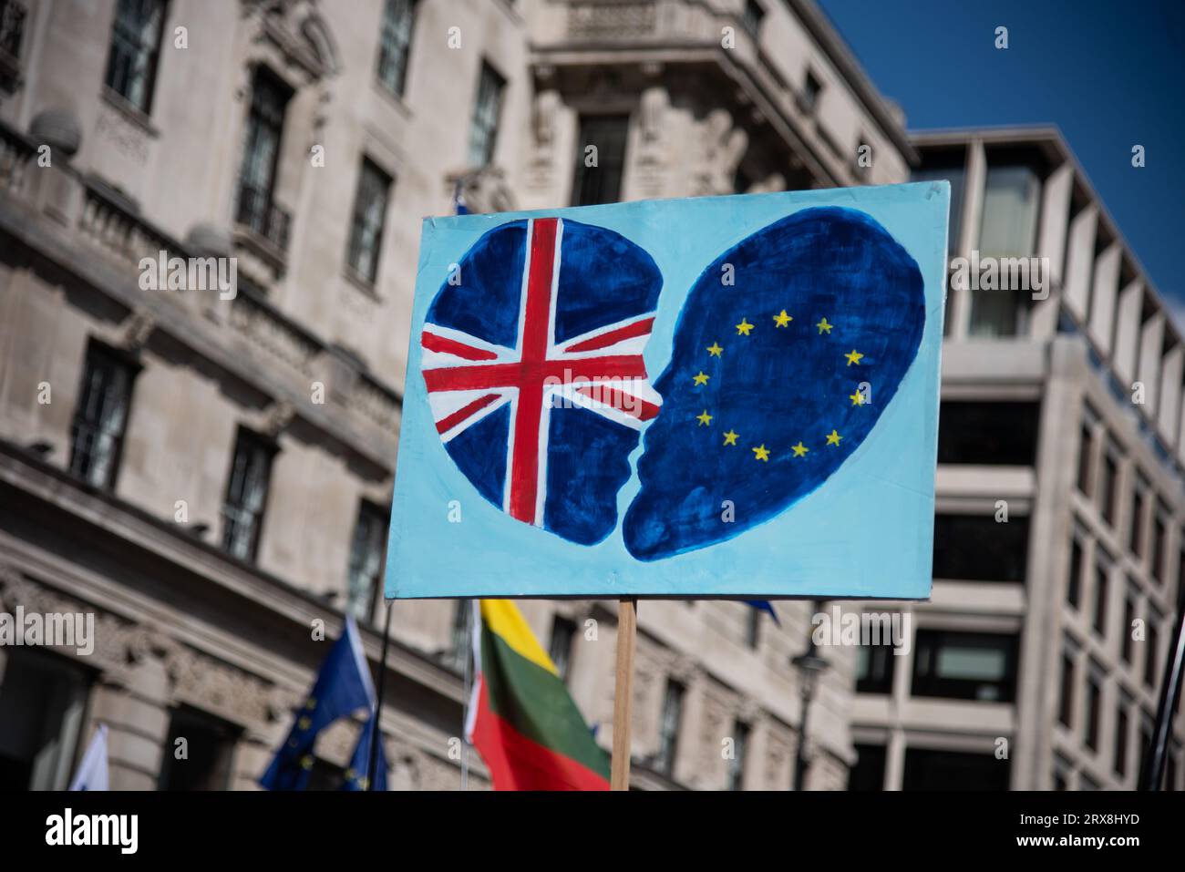 London, UK. 23rd Sep, 2023. A protestor holds a placard during The ...