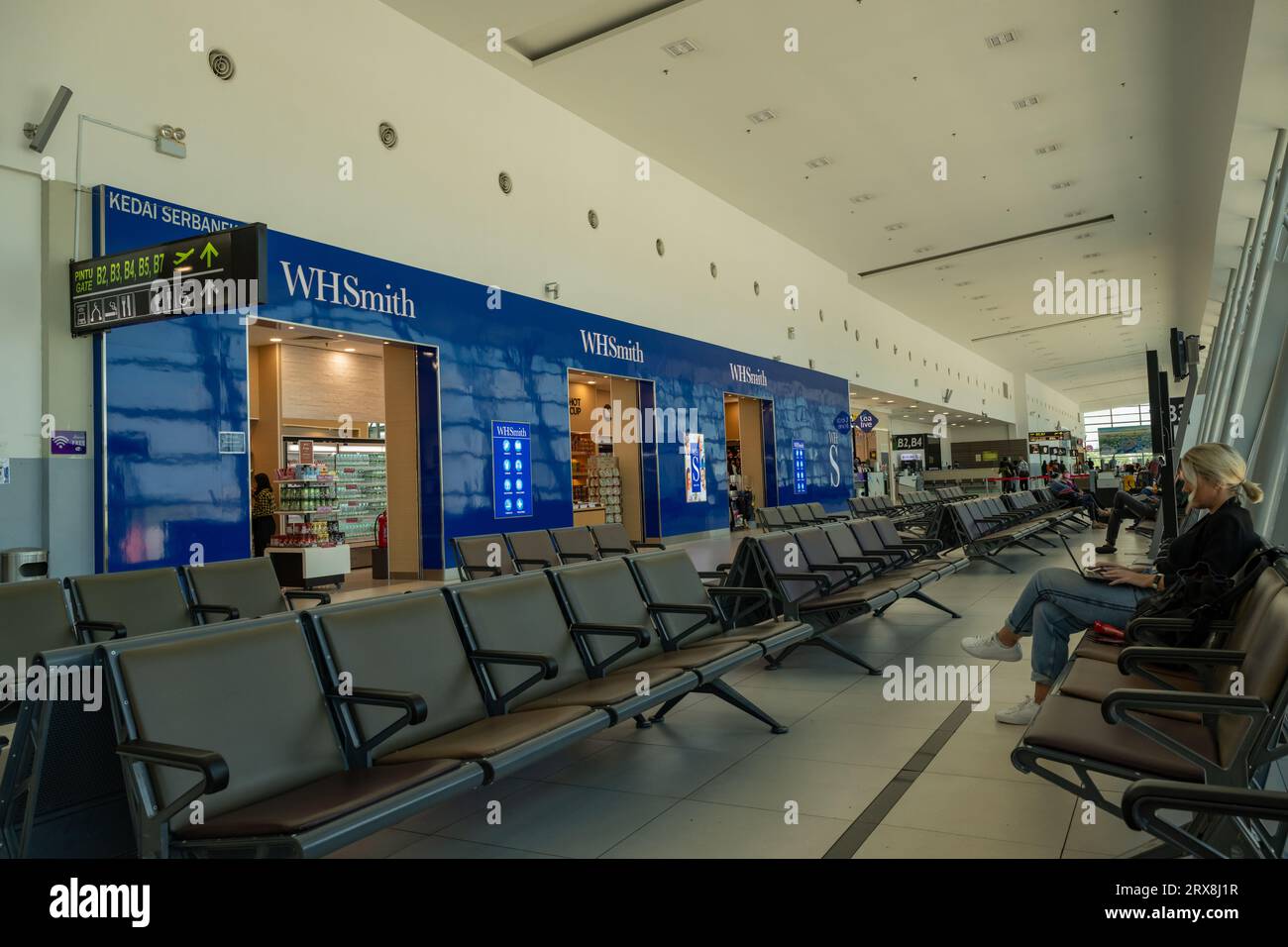 The interior of the domestic terminal at Penang International Airport ...