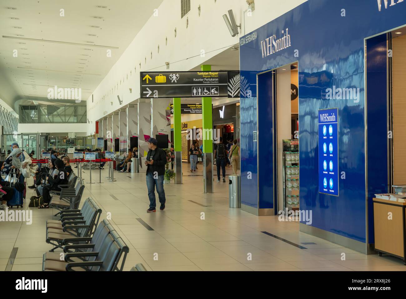 The interior of the domestic terminal at Penang International Airport ...