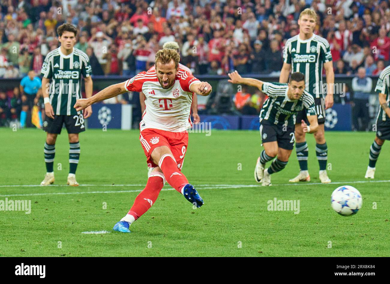 Harry Kane, FCB 9 shoots 11m for 3-1 in the group stage match FC BAYERN ...