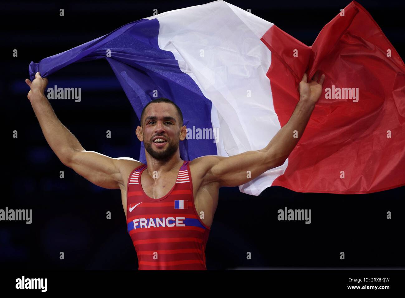 Ibrahim Mahmoud Hamed Hassan GHANEM of France reacts after winning the ...