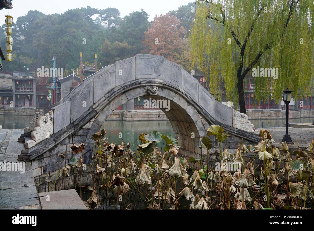 Stone Arch Bridge on Suzhou Street, Summer Palace, Beijing Stock Photo ...