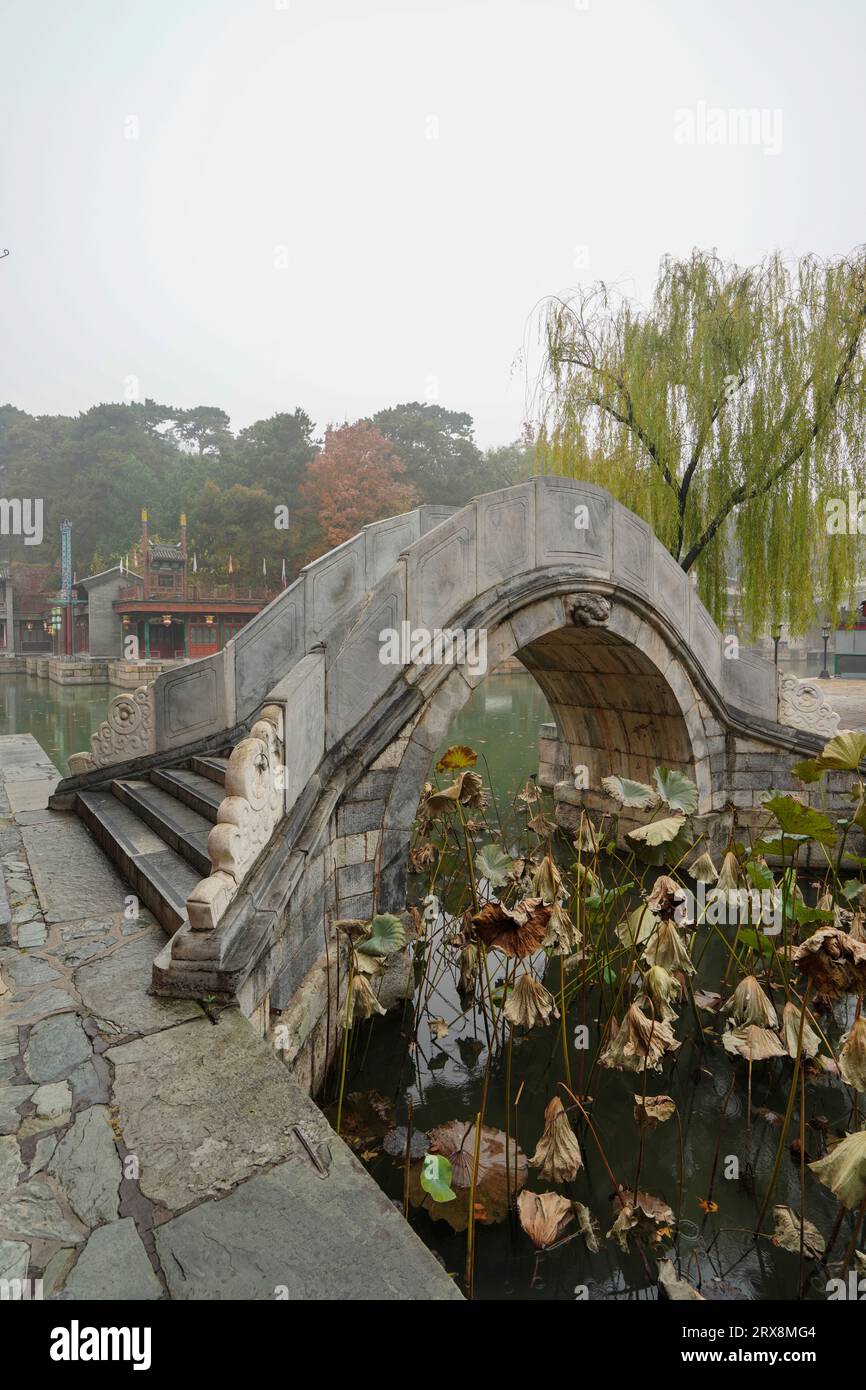 Stone bridge and ancient architecture scenic spots hi-res stock ...
