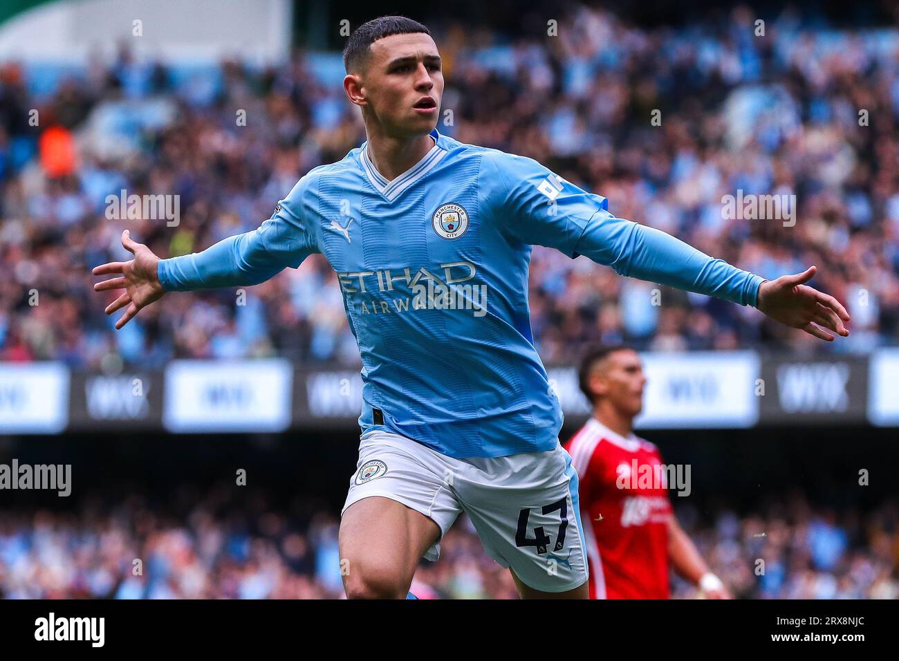 Phil Foden of Manchester City celebrates his opening goal during the ...