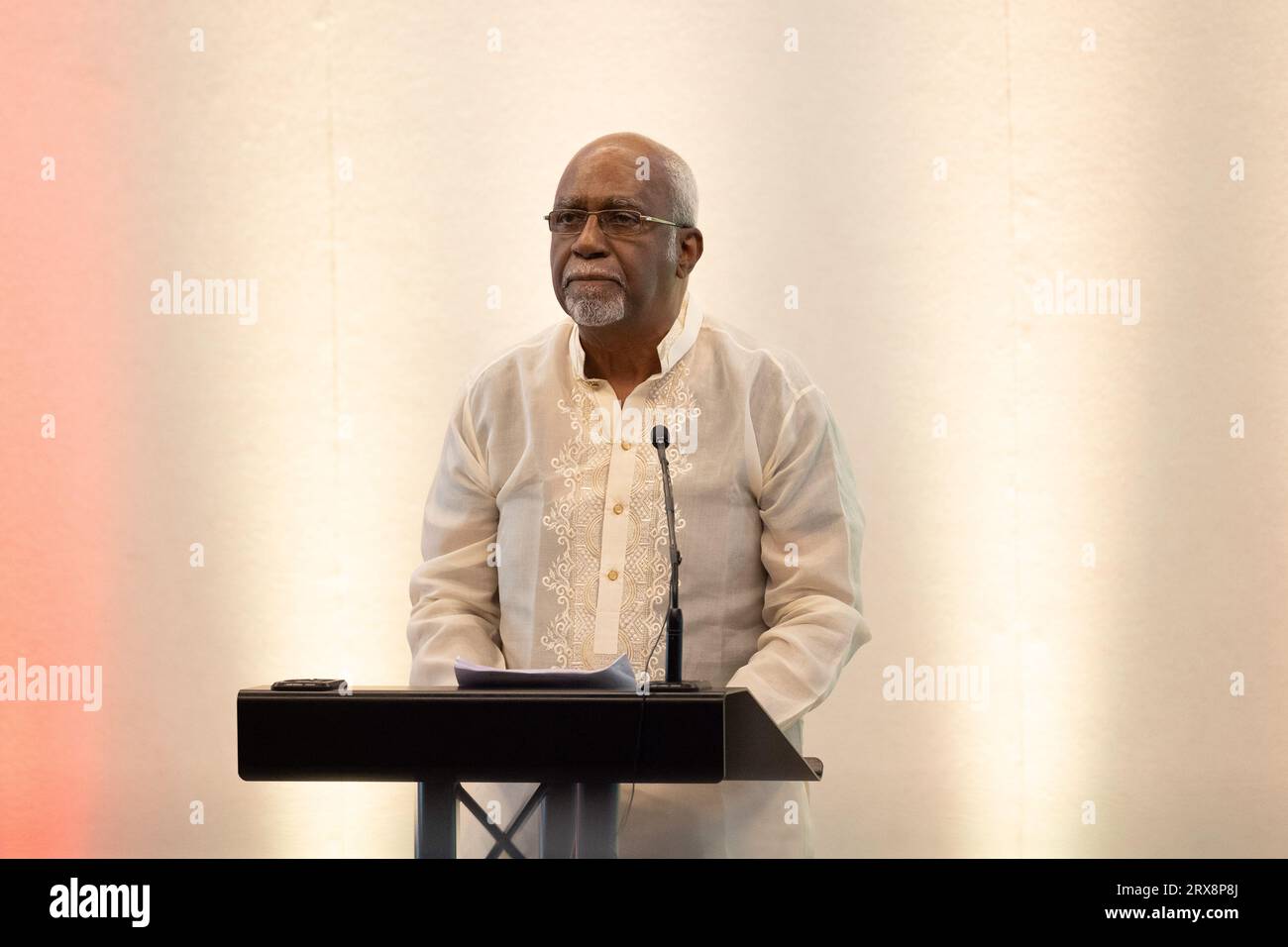 His Excellency, Judge Patrick Robinson gives the keynote address at the ...