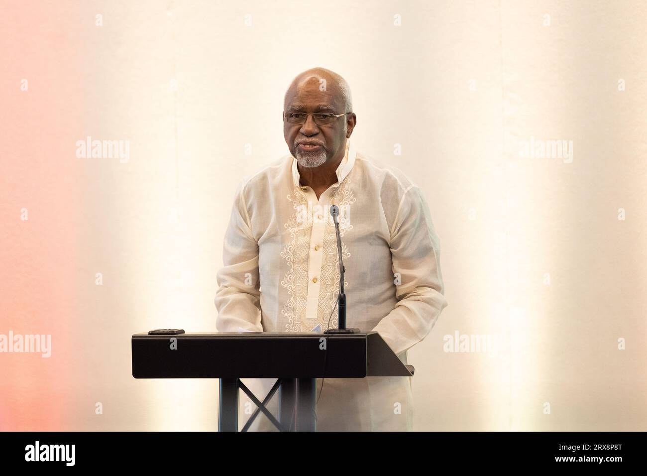 His Excellency, Judge Patrick Robinson gives the keynote address at the ...