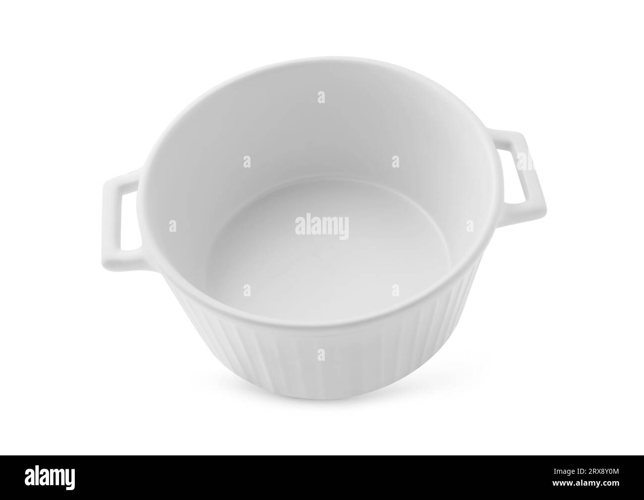One empty ceramic pot isolated on white Stock Photo - Alamy
