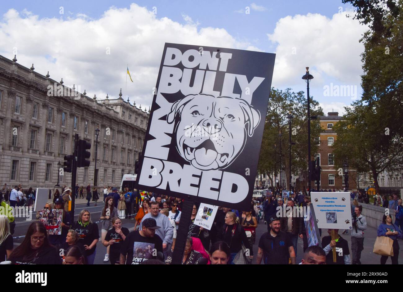 London, England, UK. 23rd Sep, 2023. Dog owners and supporters marched ...
