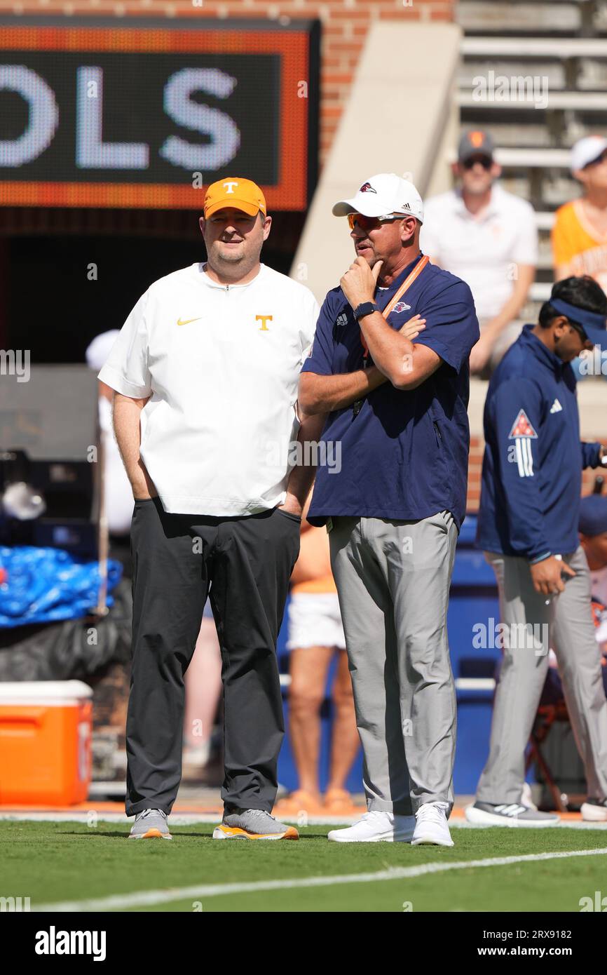 September 23, 2023: head coach Josh Heupel of the Tennessee Volunteers ...