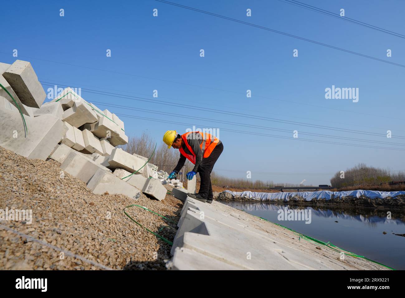 Luannan County, China - November 23, 2022: Workers are laying ...