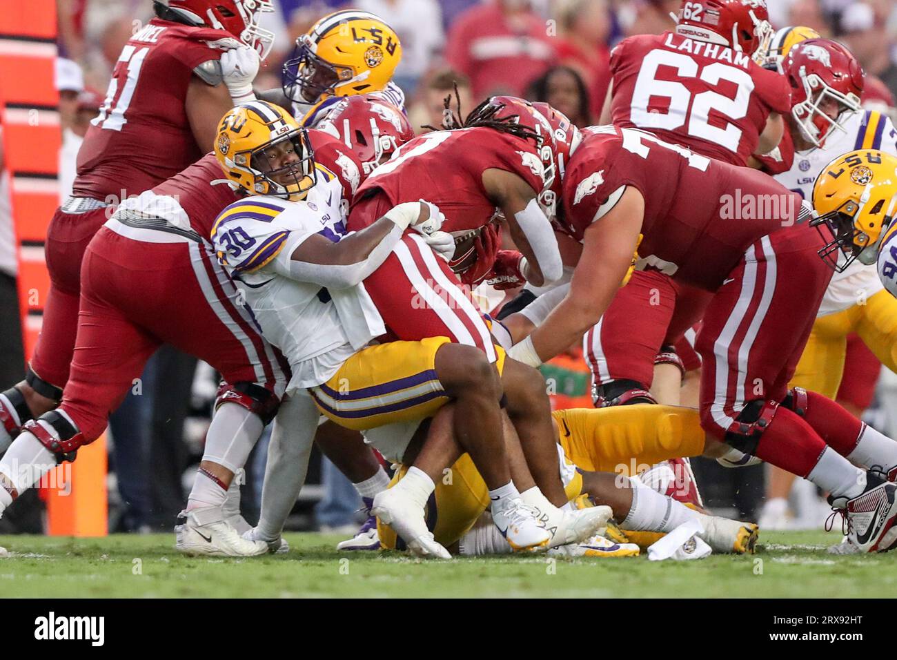 Baton Rouge, LA, USA. 23rd Sep, 2023. LSU linebacker Greg Penn III (30 ...