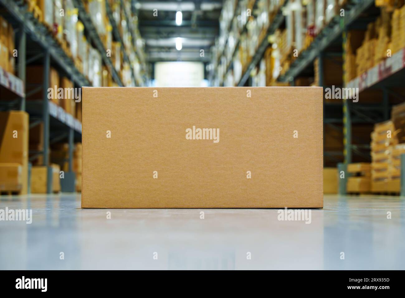 Warehouse carton box without text on floor for transportation and ...