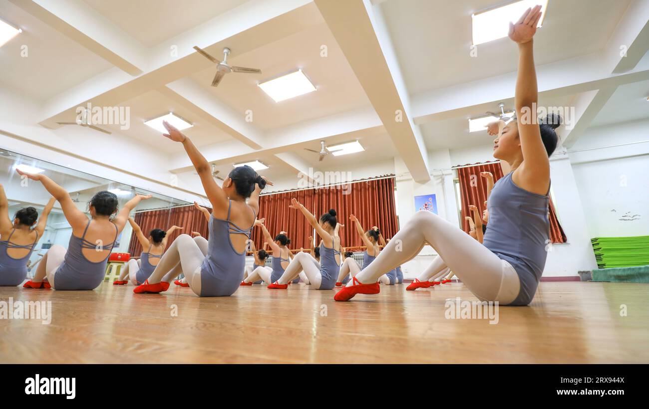 Luannan County, China - July 26, 2022: Children are learning the basic ...
