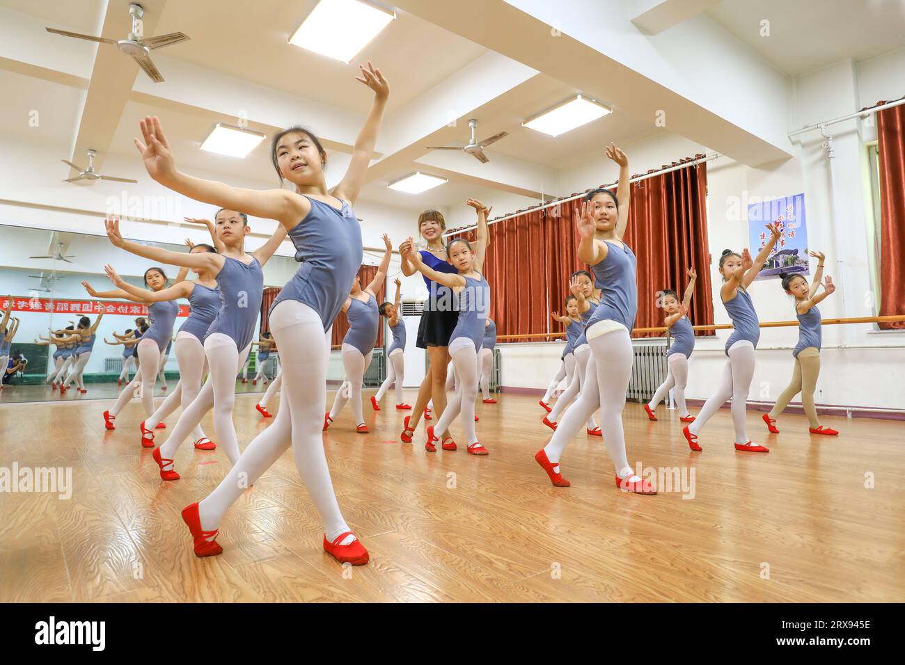 Luannan County, China - July 26, 2022: Children are learning the basic ...