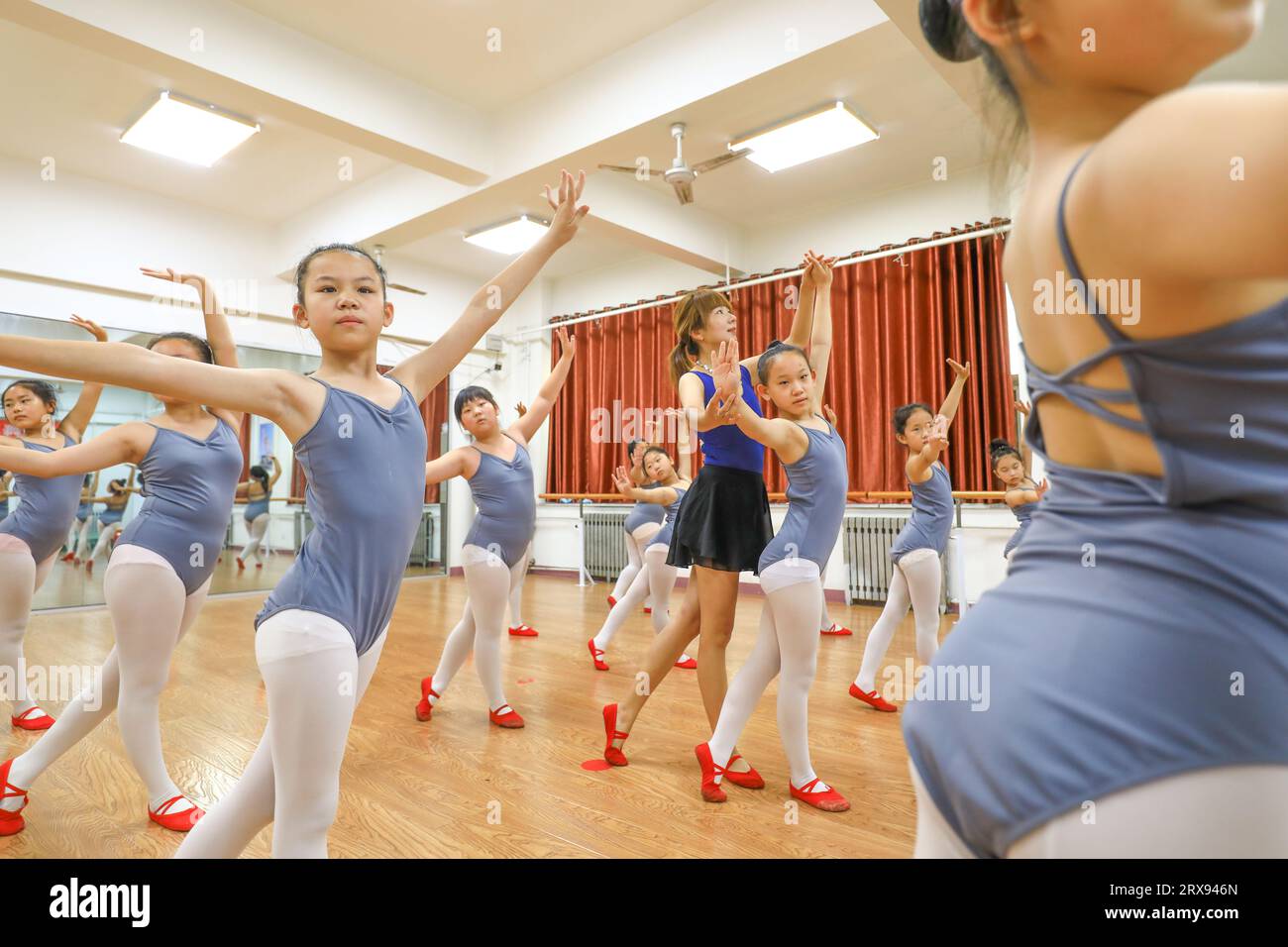 Luannan County, China - July 26, 2022: Children are learning the basic ...
