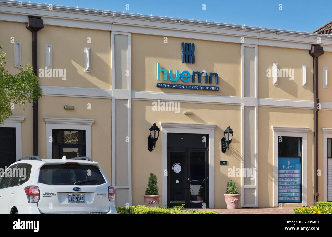 Houston, Texas USA 07-30-2023: Huemn building storefront exterior in ...