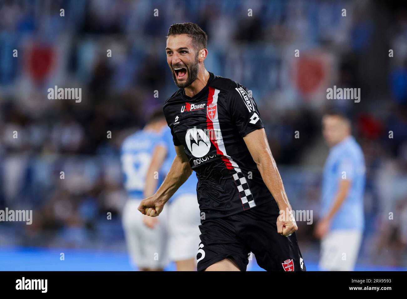 Monza's Italian midfielder Roberto Gagliardini celebrates after scoring ...