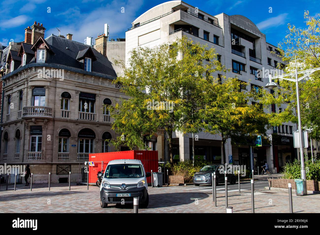 Reims, France - September 22, 2023 Cityscape of Reims, an emblematic ...