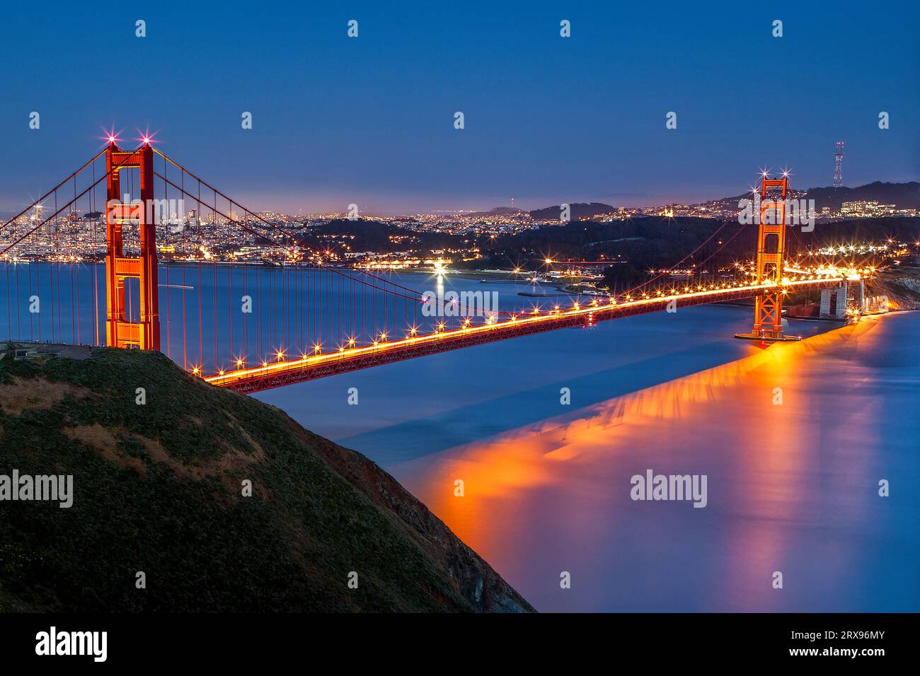 Golden Gate Bridge at dusk Stock Photo - Alamy