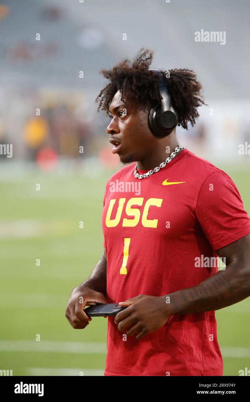 September 23, 2023: Zachariah Branch (1) of the USC Trojans before NCAA ...