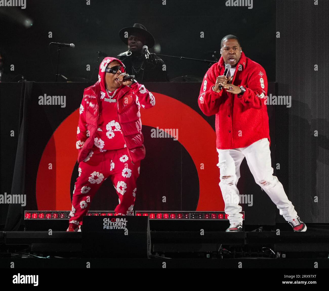 New York, United States. 23rd Sep, 2023. Spliff Star, D-Nice and Busta ...