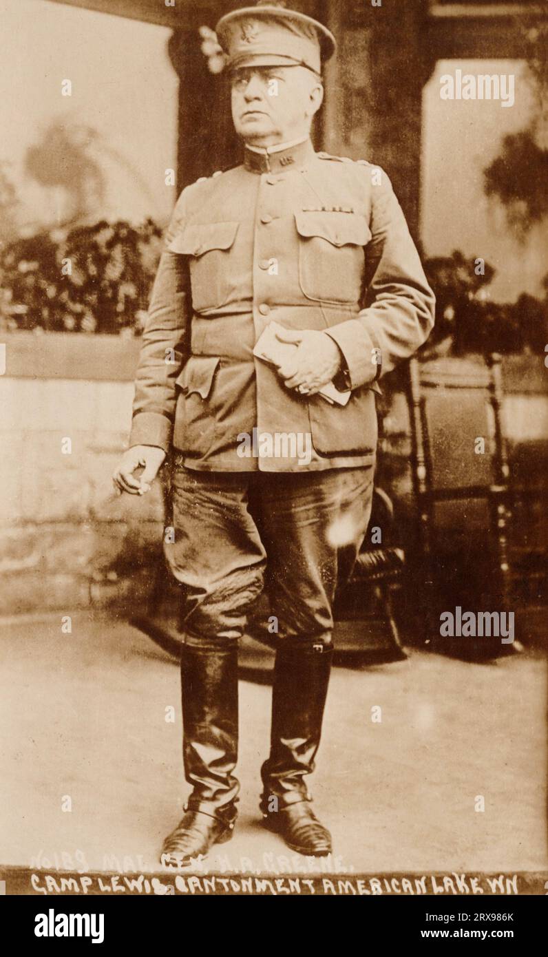 Major General Henry A. Greene, US Army Camp Lewis, American Lake Washington, approx 1917 ...