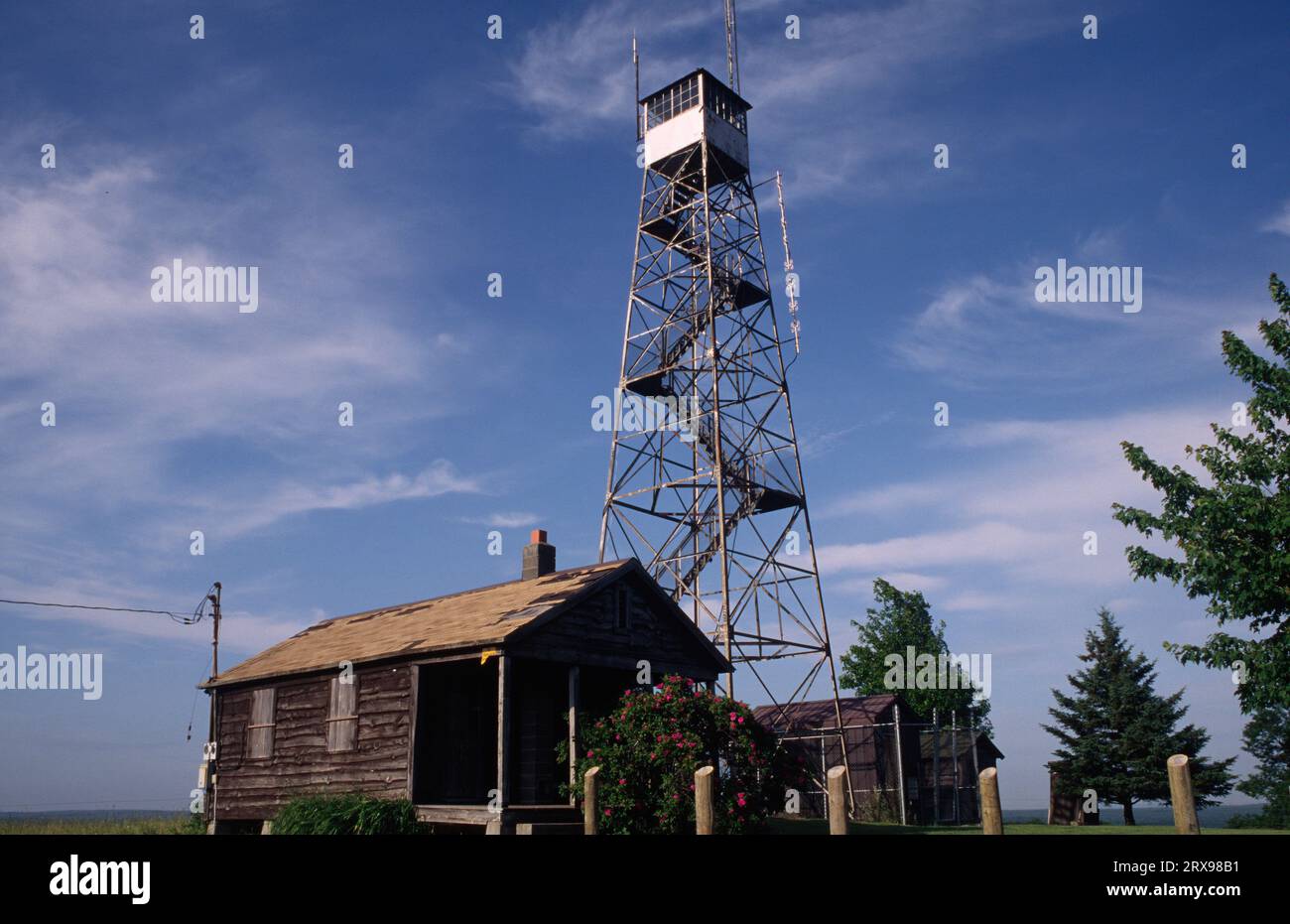 Berry Hill Fire Tower, Bowman Lake State Park, New York Stock Photo - Alamy