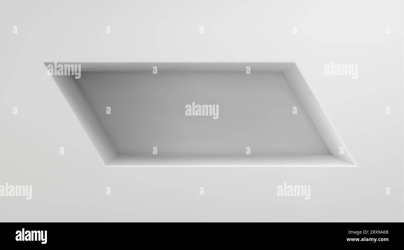 Empty rectangular niche mockup. Vector realistic illustration of modern interior design, home ...
