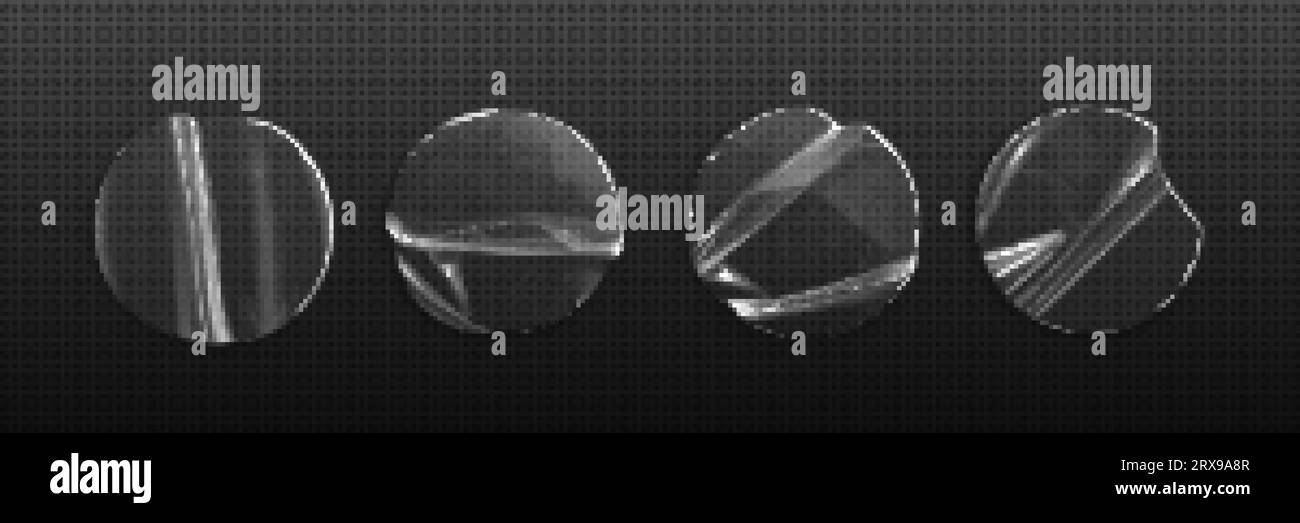 Realistic set of round adhesive plastic patches isolated on transparent ...