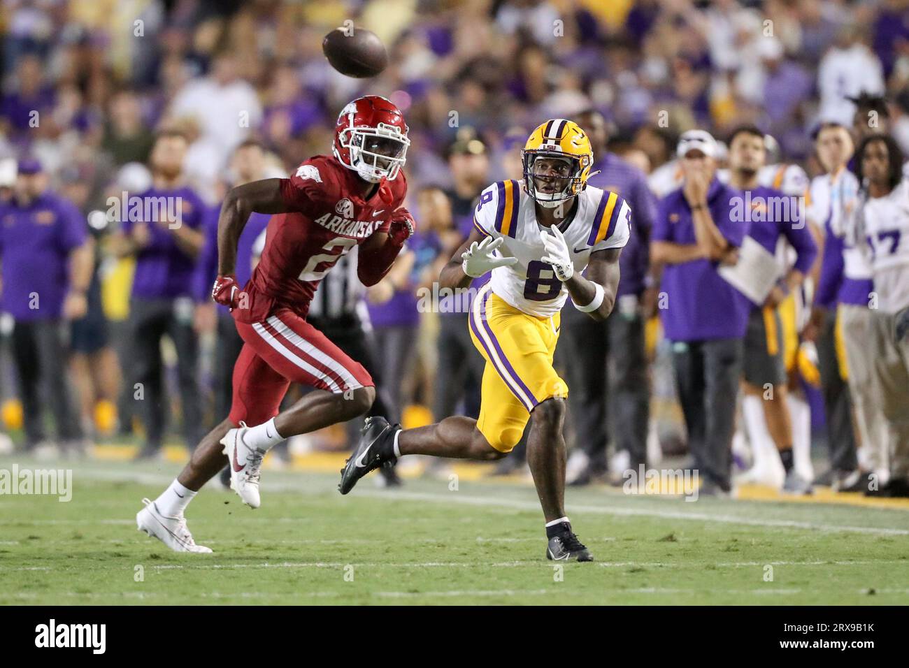 Baton Rouge, LA, USA. 23rd Sep, 2023. LSU receiver Malik Nabers (8 ...