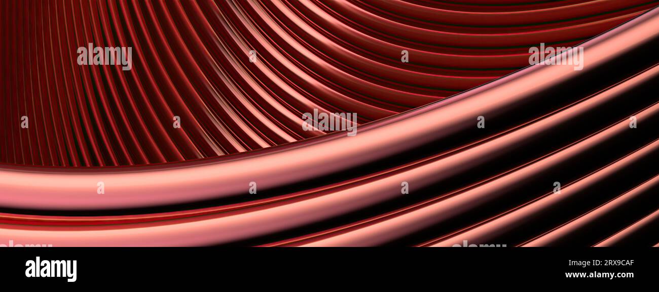 Curving Copper Lines Copper Elegant Modern 3D Rendering Image ...