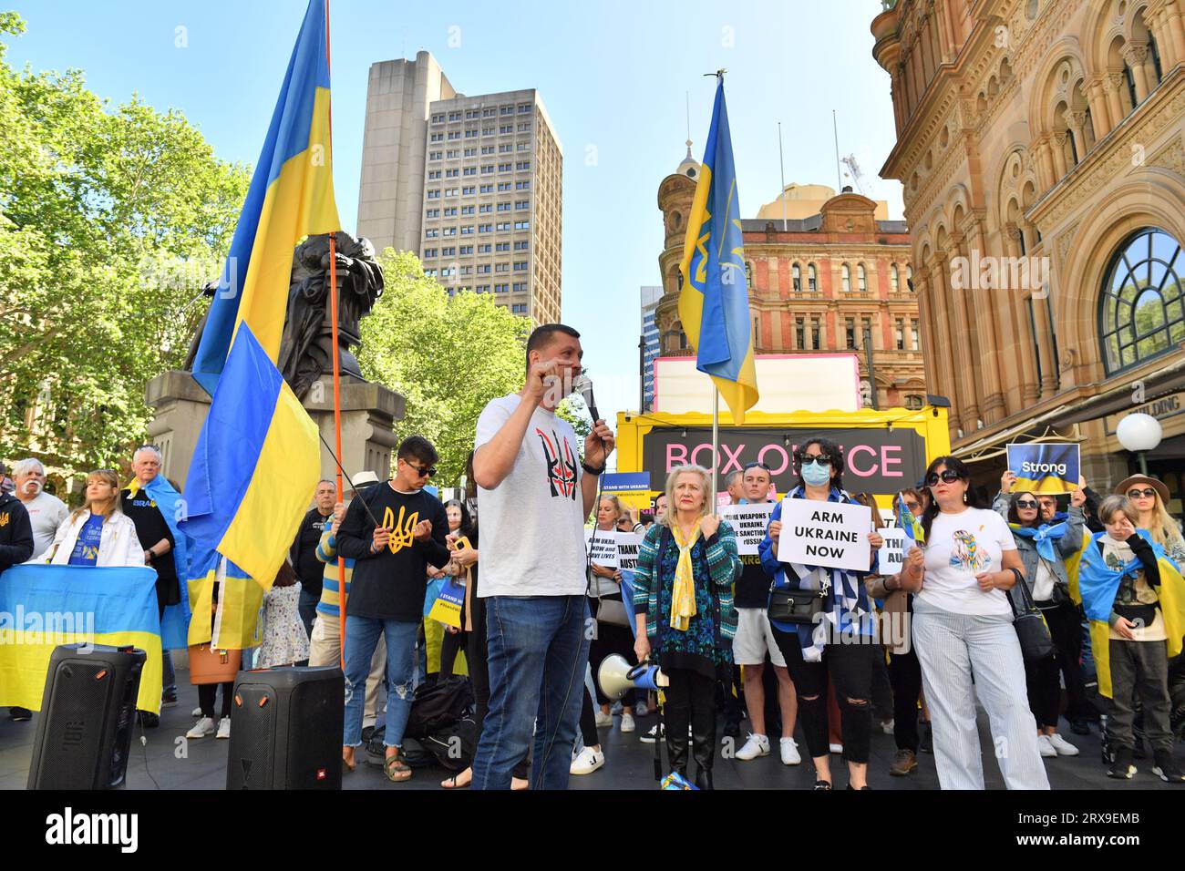 Sydney, Australia. 24 September 2023. Stand with Ukraine rally outside ...