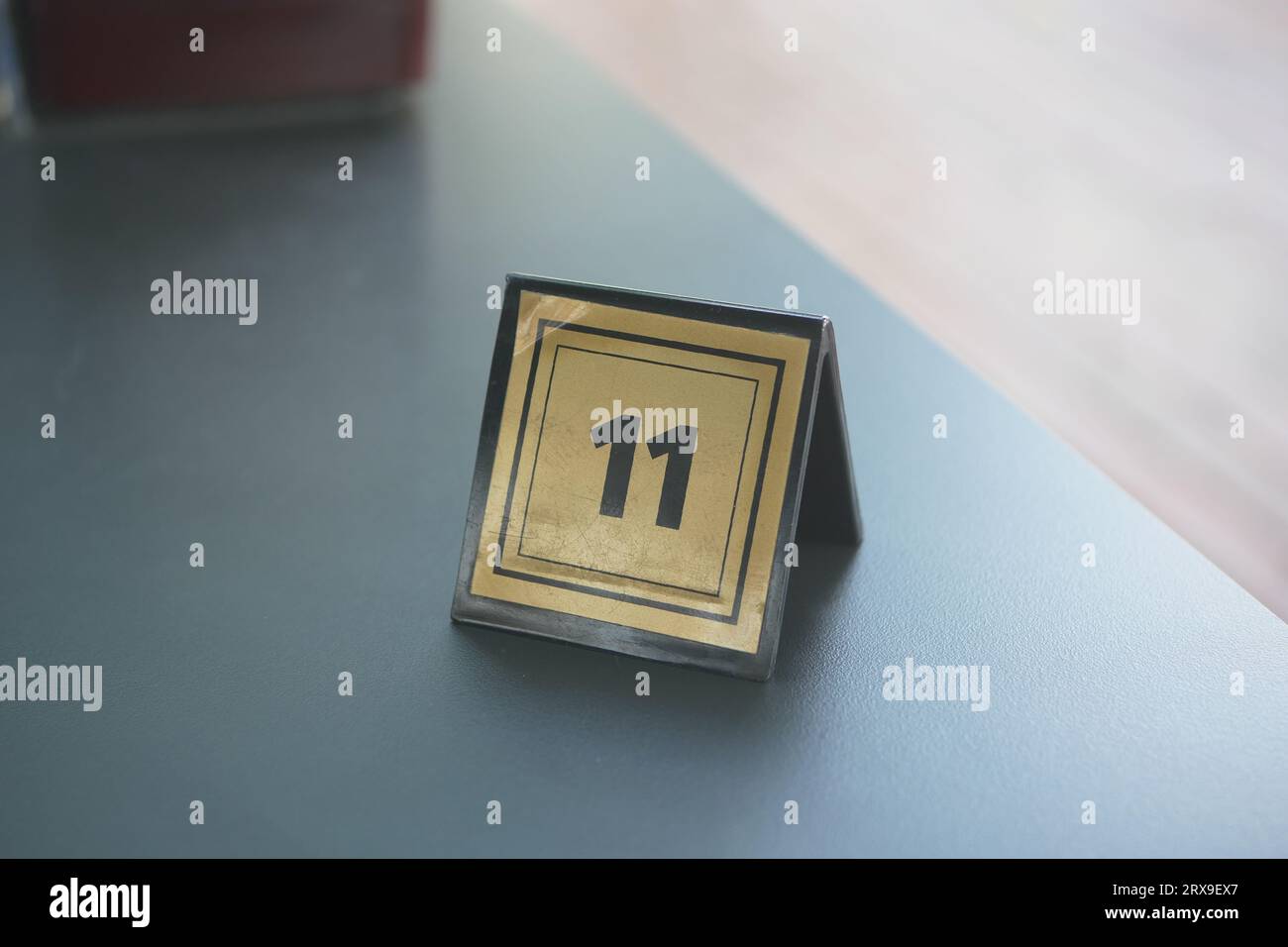 14 number sign number on cafe table Stock Photo - Alamy
