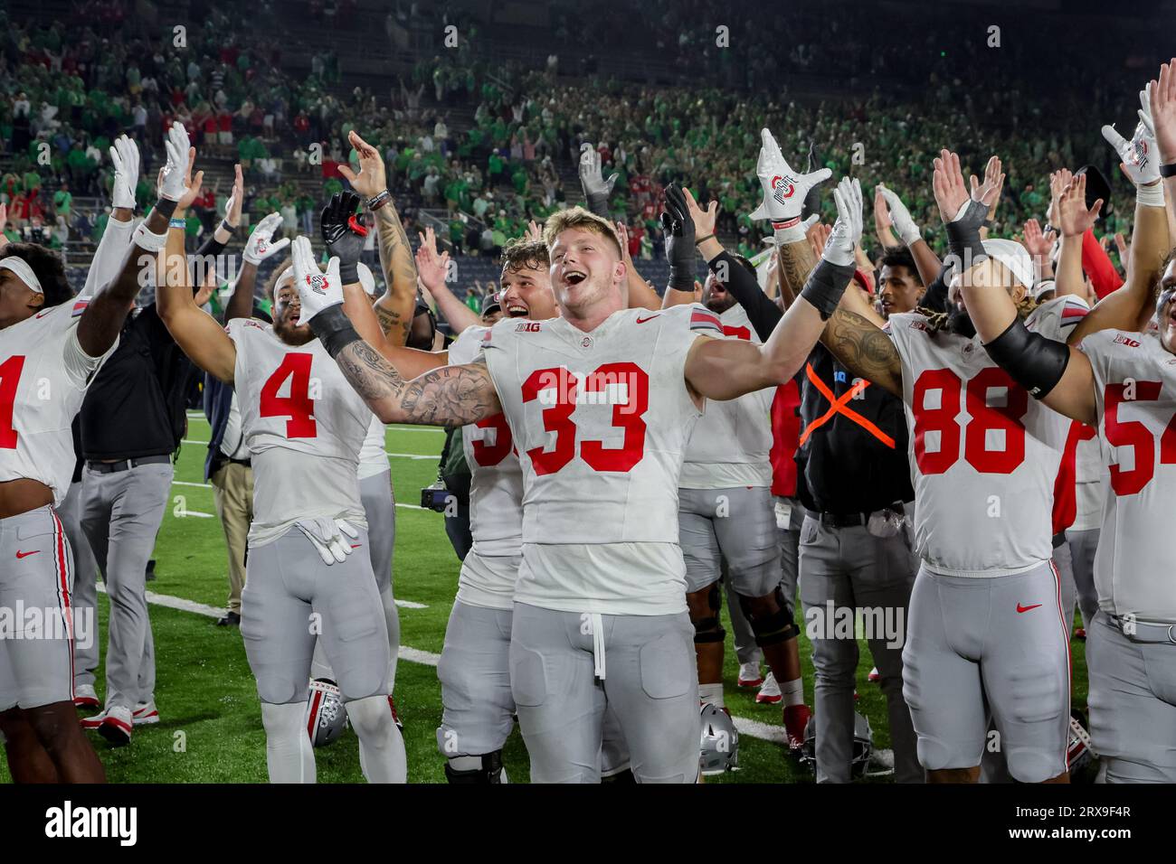 South Bend, Indiana, USA. 23rd Sep, 2023. Ohio State Buckeyes defensive ...