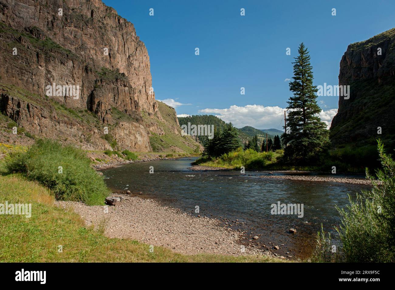 The Rio Grande passes through Wagon Wheel Gap a few miles below Creede ...