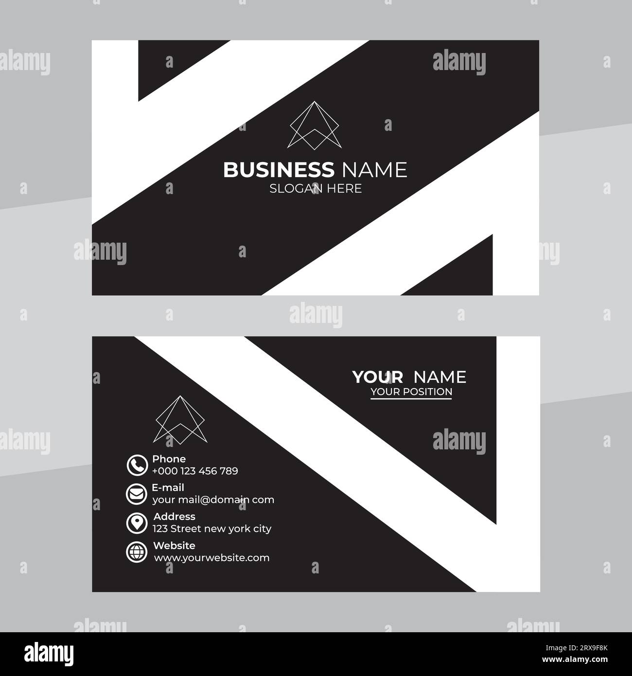 Free business card template Black and White Stock Photos & Images - Alamy