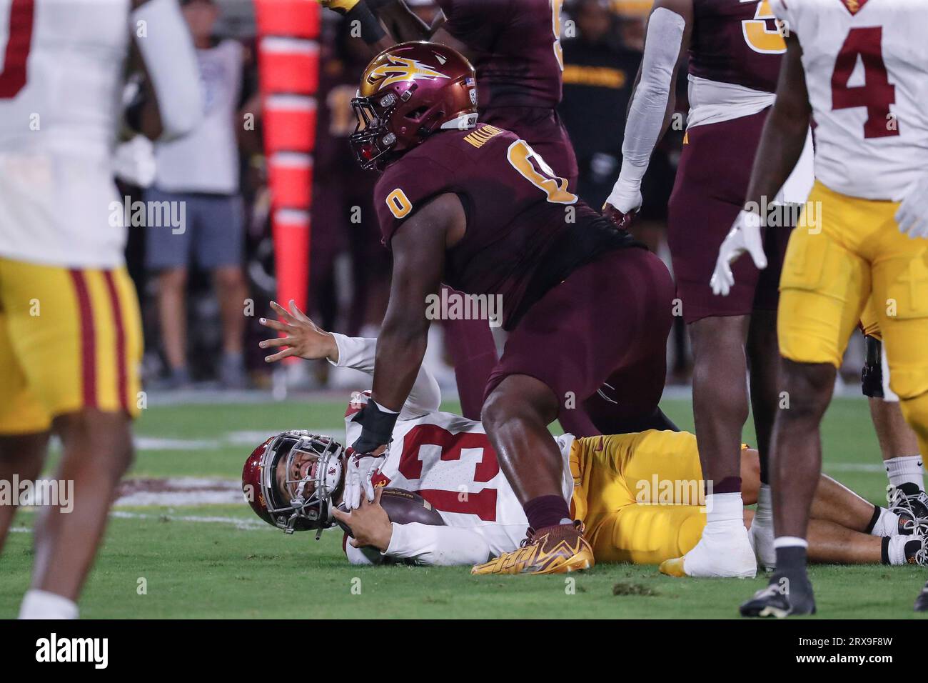 TEMPE, AZ - SEPTEMBER 23: Arizona State Sun Devils defensive lineman ...