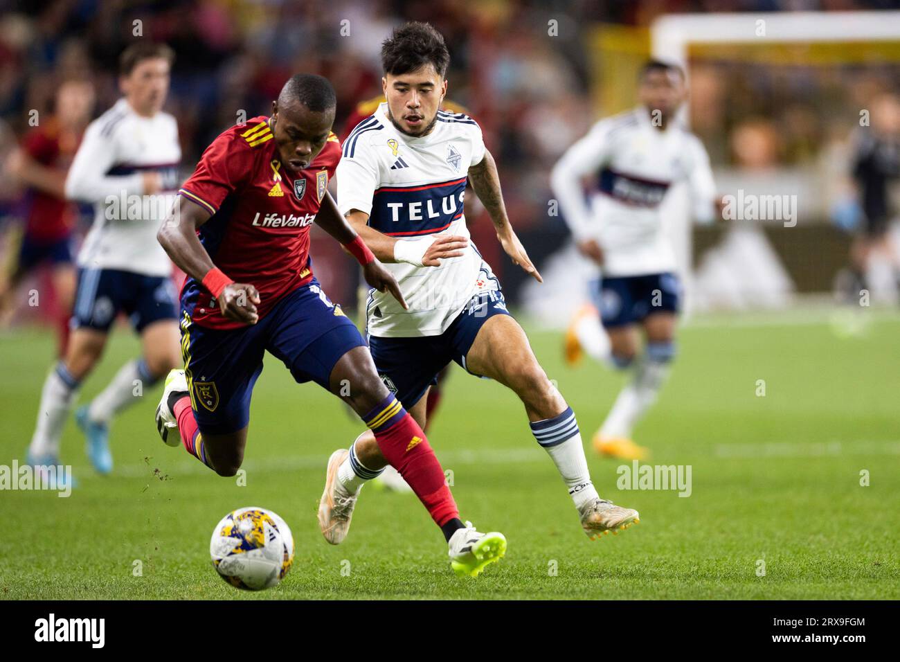 Real Salt Lake forward Carlos Andrés Gómez, left and Vancouver ...