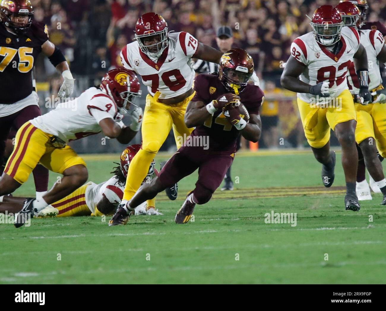 Tempe, Arizona, USA. 23rd Sep, 2023. Kyson Brown (14) of the Arizona ...