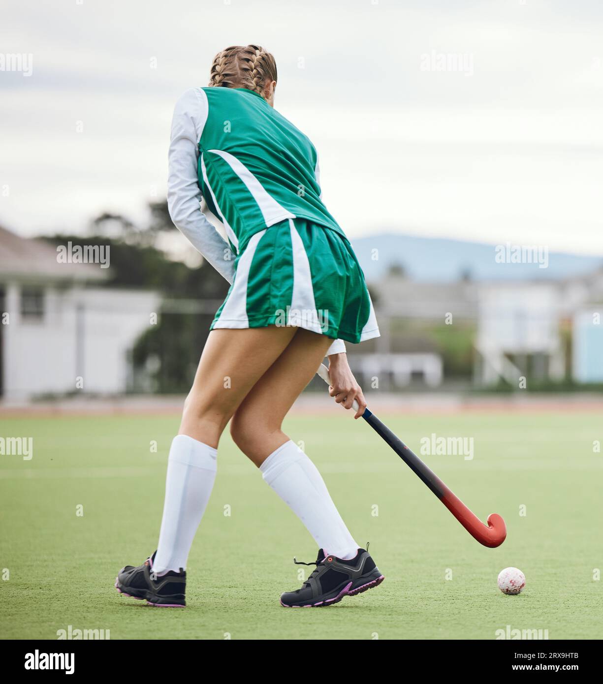 Female hockey player running with stick hi-res stock photography and ...